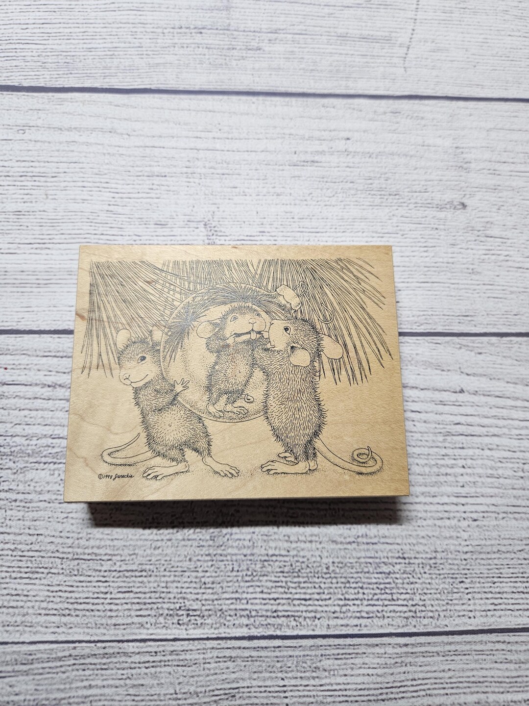 Vtg House Mouse FUNNY FACE (mudpie, Maxwell) Wood Rubber Stamp #378 ...