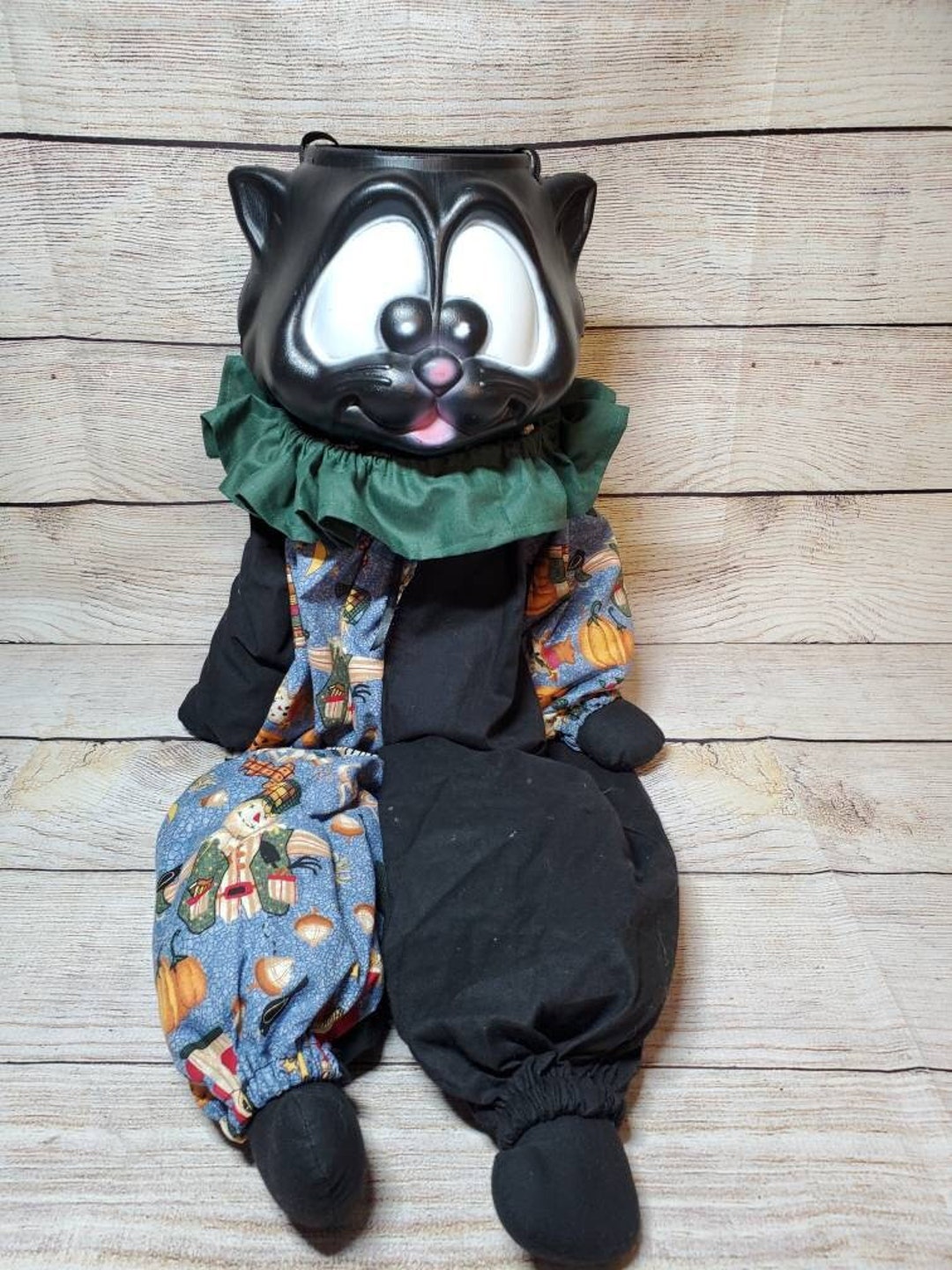 Vintage Halloween BLACK CAT Candy Bucket, Black, With Handle 1980s ...