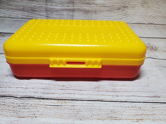 Home & Living Vintage 1990s red pencil box Spacemaker rectangle storage ...
