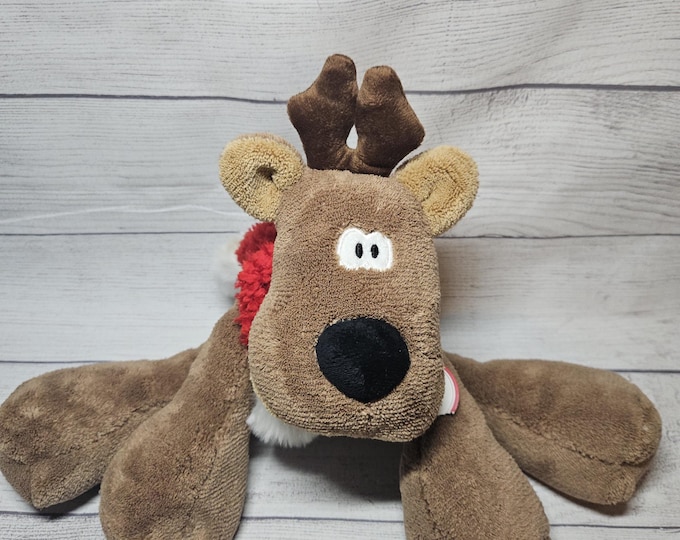 LARGE Rodney Reindeer Plush W/ Red Scarf - Hallmark - With Tag! 16.5 ...