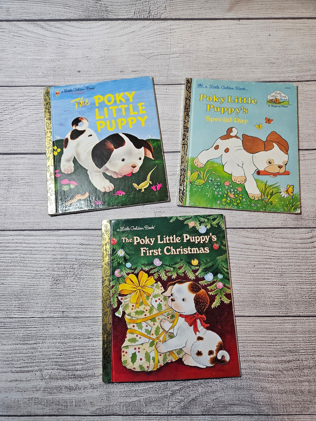Vintage POKY LITTLE PUPPY Book Lot of 3 Little Golden Books Western ...