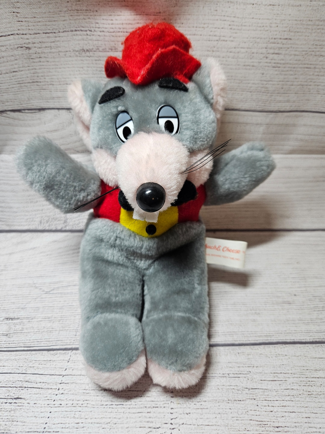 Vtg Chuck E Cheese Stuffed Animal Plush Mouse - 9" - 1992 - Showbiz ...