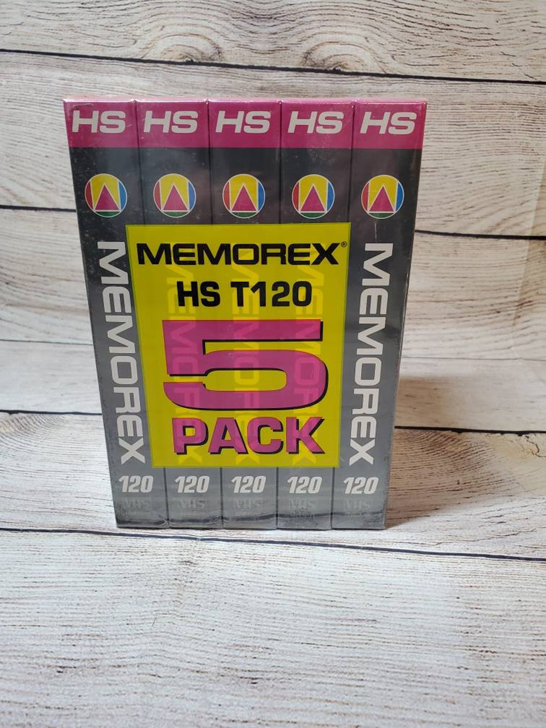 Memorex VHS 5-tape Pack, HS T120, NEW Old Stock, 120 High Standard ...
