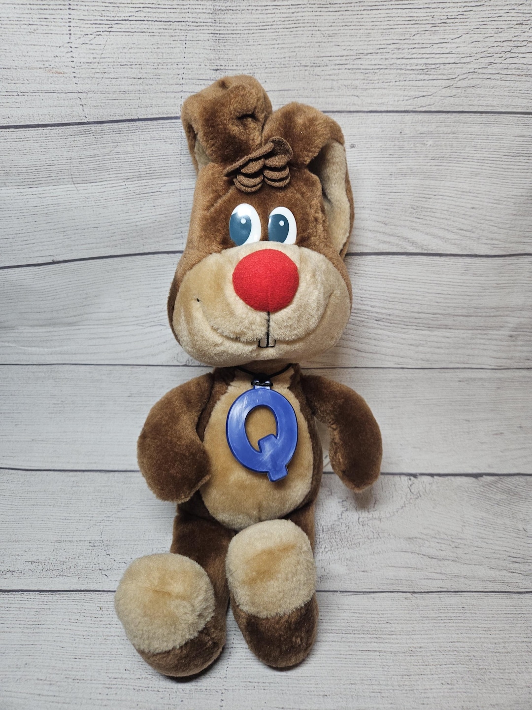 Nestle Quik Bunny Rabbit Plush - 13" - Russ Berrie - 1985 - W/ Necklace ...