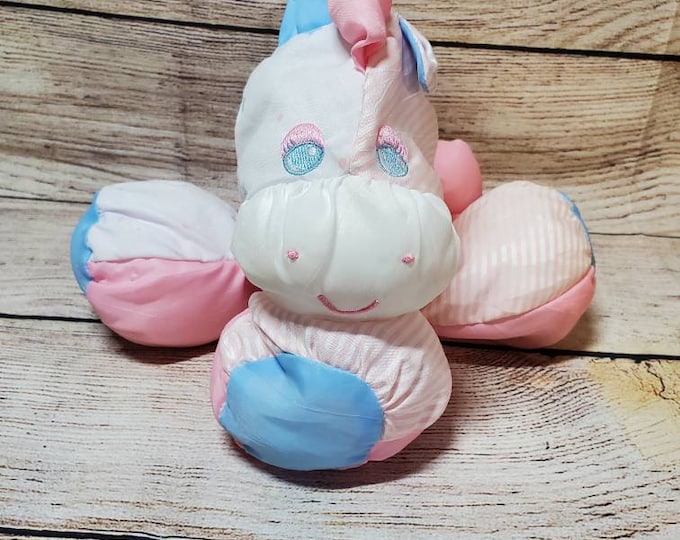 Vintage 1991 Fisher Price Puffalump Horse/zebra/pony Pink and White ...