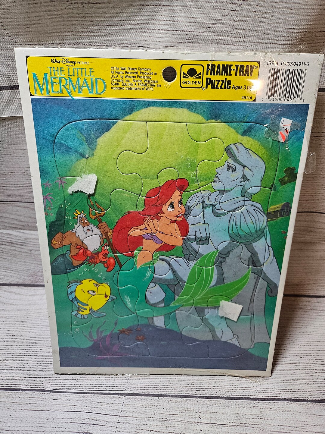 Vintage LITTLE MERMAID Frame Tray Puzzle 1990s - Golden NEW Old Stock ...