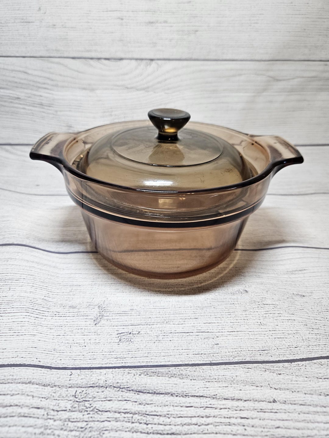 Pyrex Corning Vision Ware Glass Pot/dutch Oven With Lid Amber Colored 1 ...