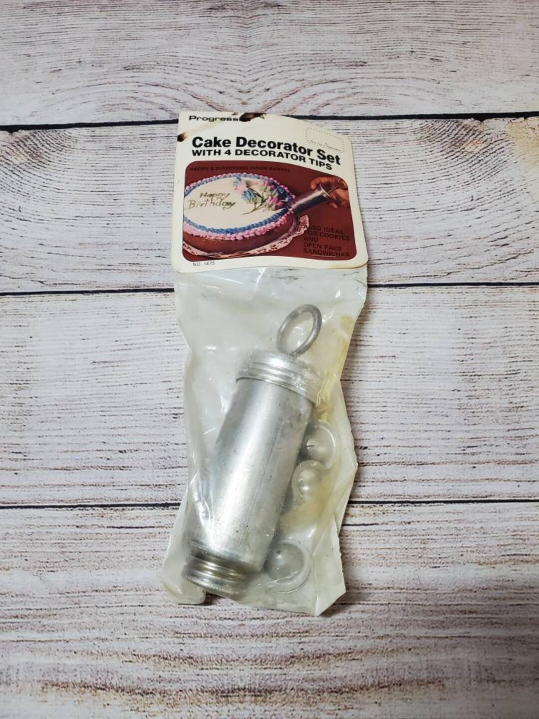 Progressus Cake Decorator Set NEW OLD STOCK 1973 With 4 Decorator Tips ...