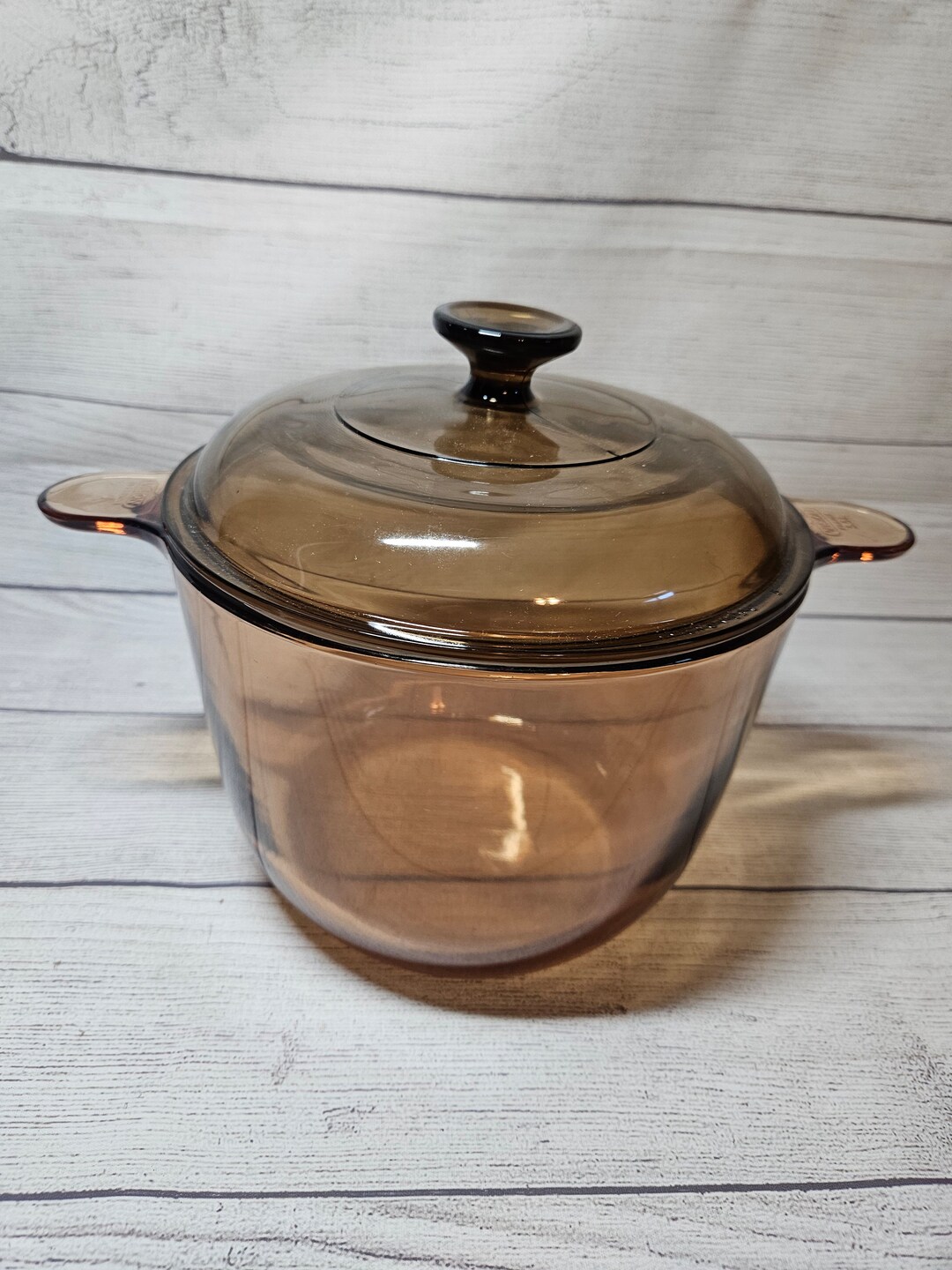 Pyrex Corning Vision Ware Glass Pot/dutch Oven With Lid - Amber Colored ...