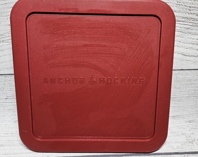 Anchor Hocking Replacement LID ONLY Zlid1926-red - 6.75" X 6.75" Square ...