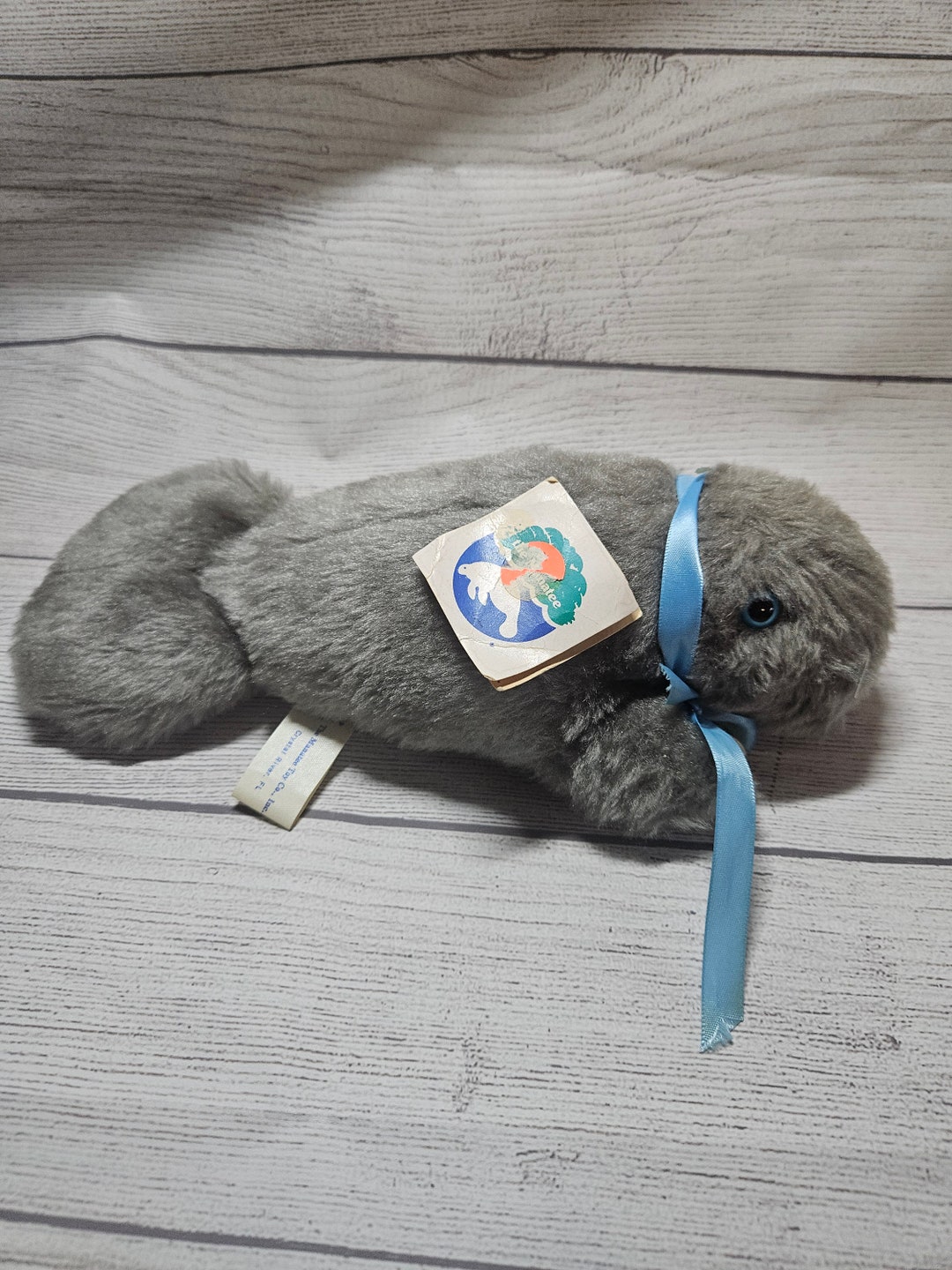 Vintage Save the Manatee Stuffed Plush 1990s W/ Tag 11.5 Long Manatee ...