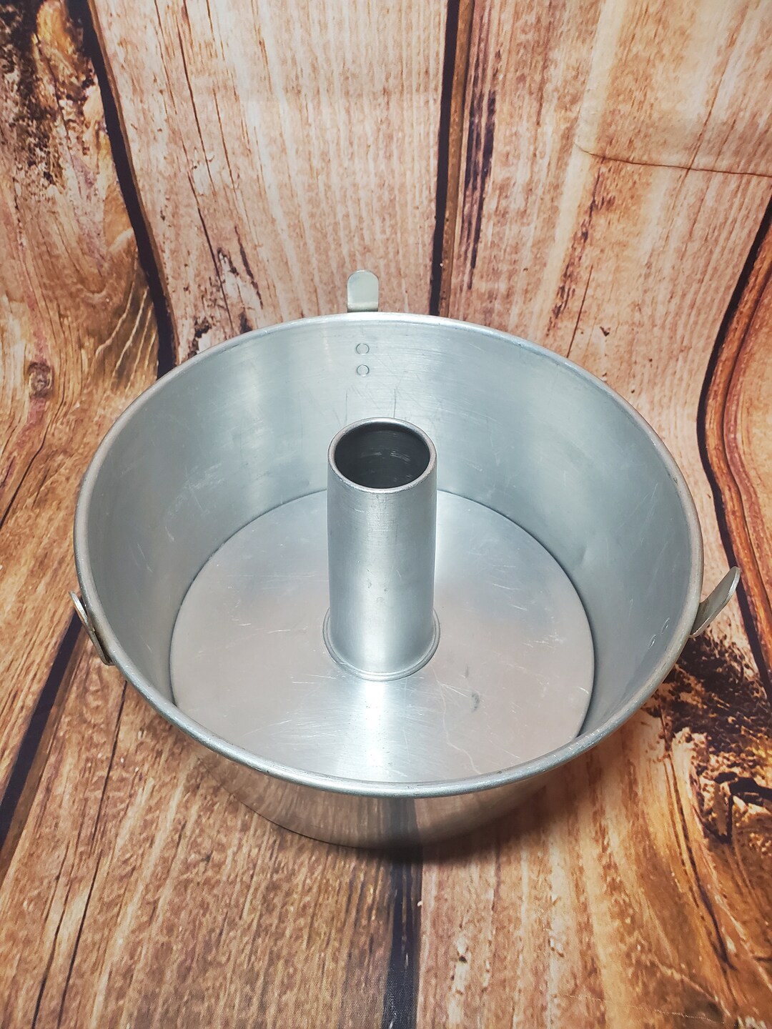 Vintage DIXIE QUEEN Aluminum Round Angel Food Cake Tube Pan 10x4.5 ...