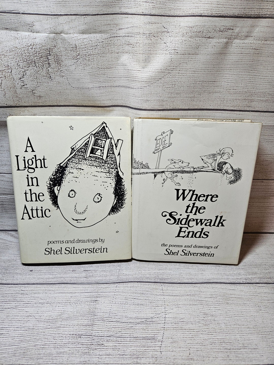 Vintage Shel Silverstein Book Pair - Where the Sidewalk Ends & A Light ...