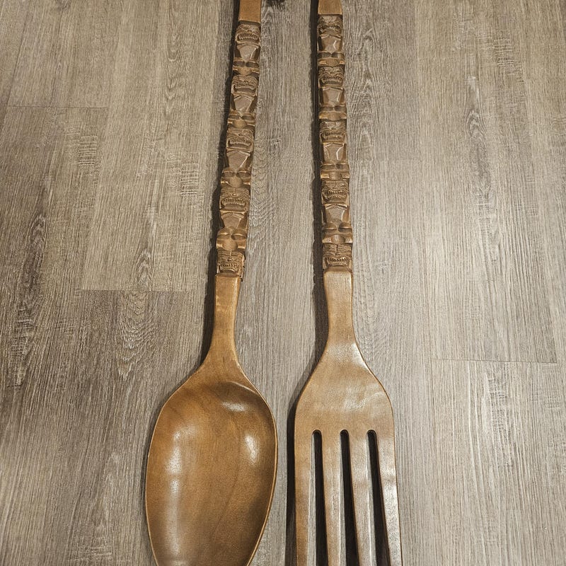 Large Tiki Spoon and Fork - Etsy