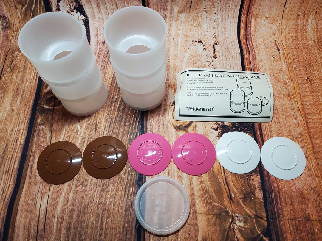 Tupperware Ice Cream Sandwich Maker Stacker Set COMPLETE 1985 Vintage ...