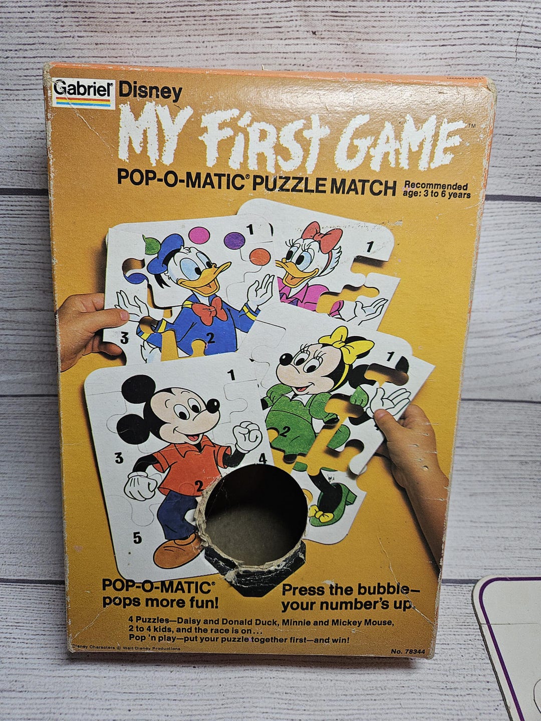 Vintage 1977 Gabriel Disney My First Game Pop-o-matic Puzzle Match Game ...