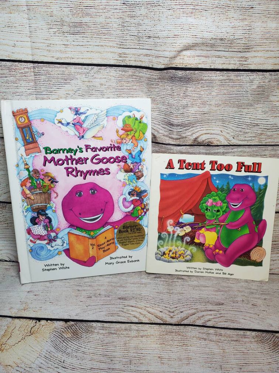 VTG Barney Book Set a Tent Too Full 1993 Paperback barney's Favorite ...