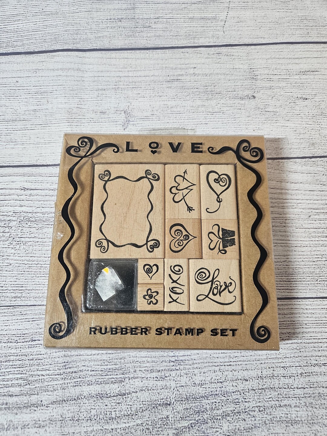 Vtg Plaid Enterprises 9pc Rubber Stamp Set love 2003 NOS Retired Set - Etsy
