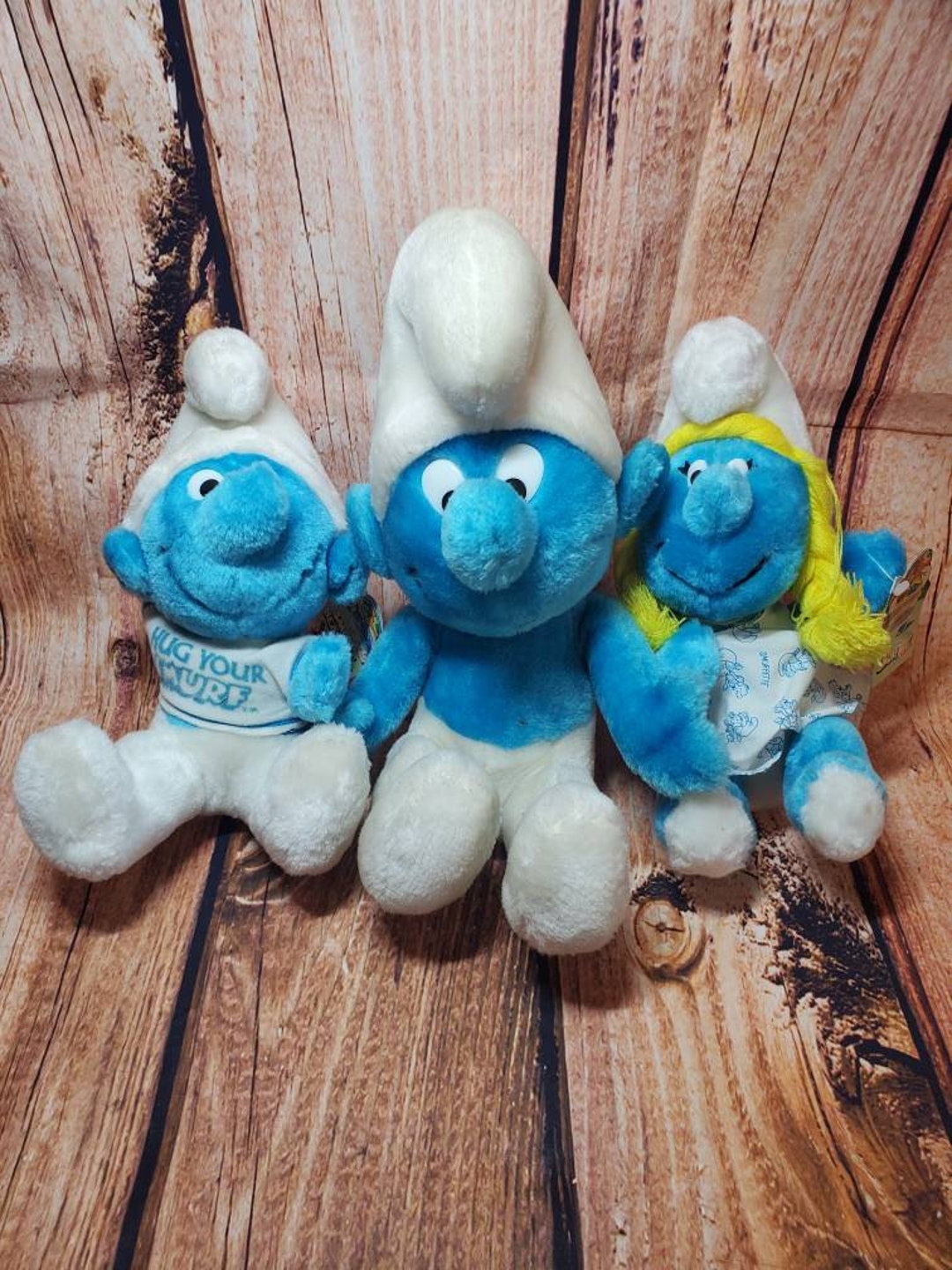 Vintage Smurf Plush Lot of 3 - SMURFETTE, Smurf Bean Bag - 1979 Peyo ...