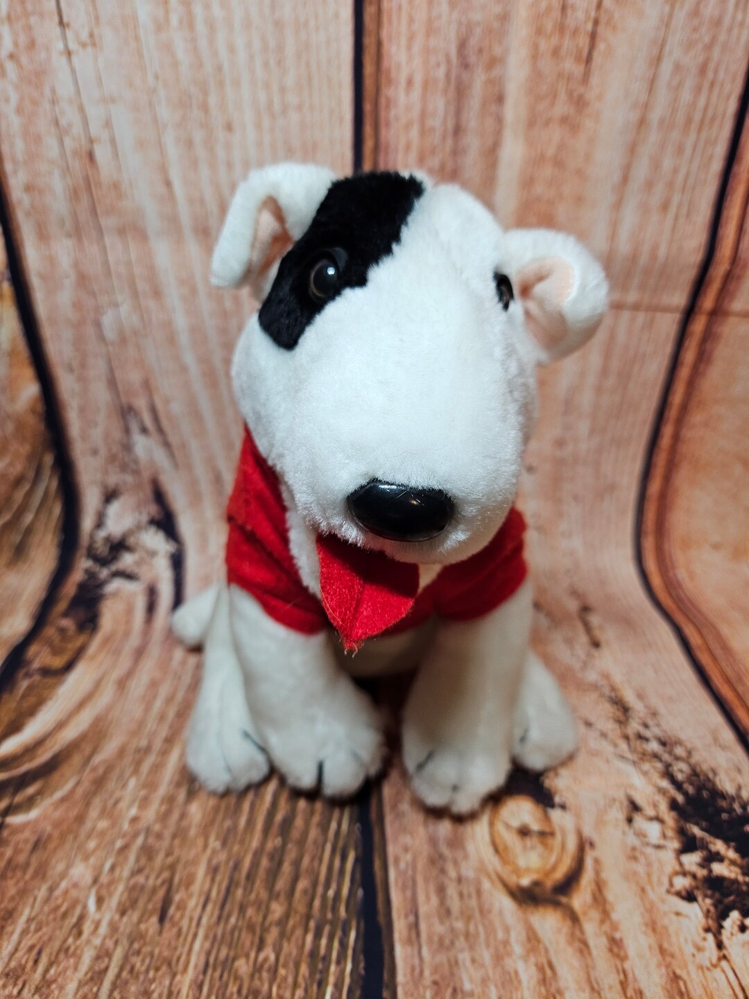 Vintage BULL TERRIER Plush Dog 9 W/ Red Shirt 1 - Etsy