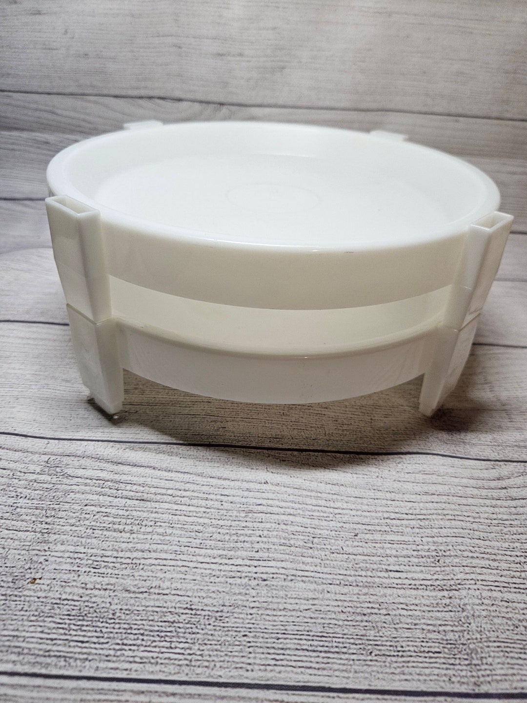 Vintage Tupperware Pie Stacker/divider Rack 511, White Round Set of 2 ...