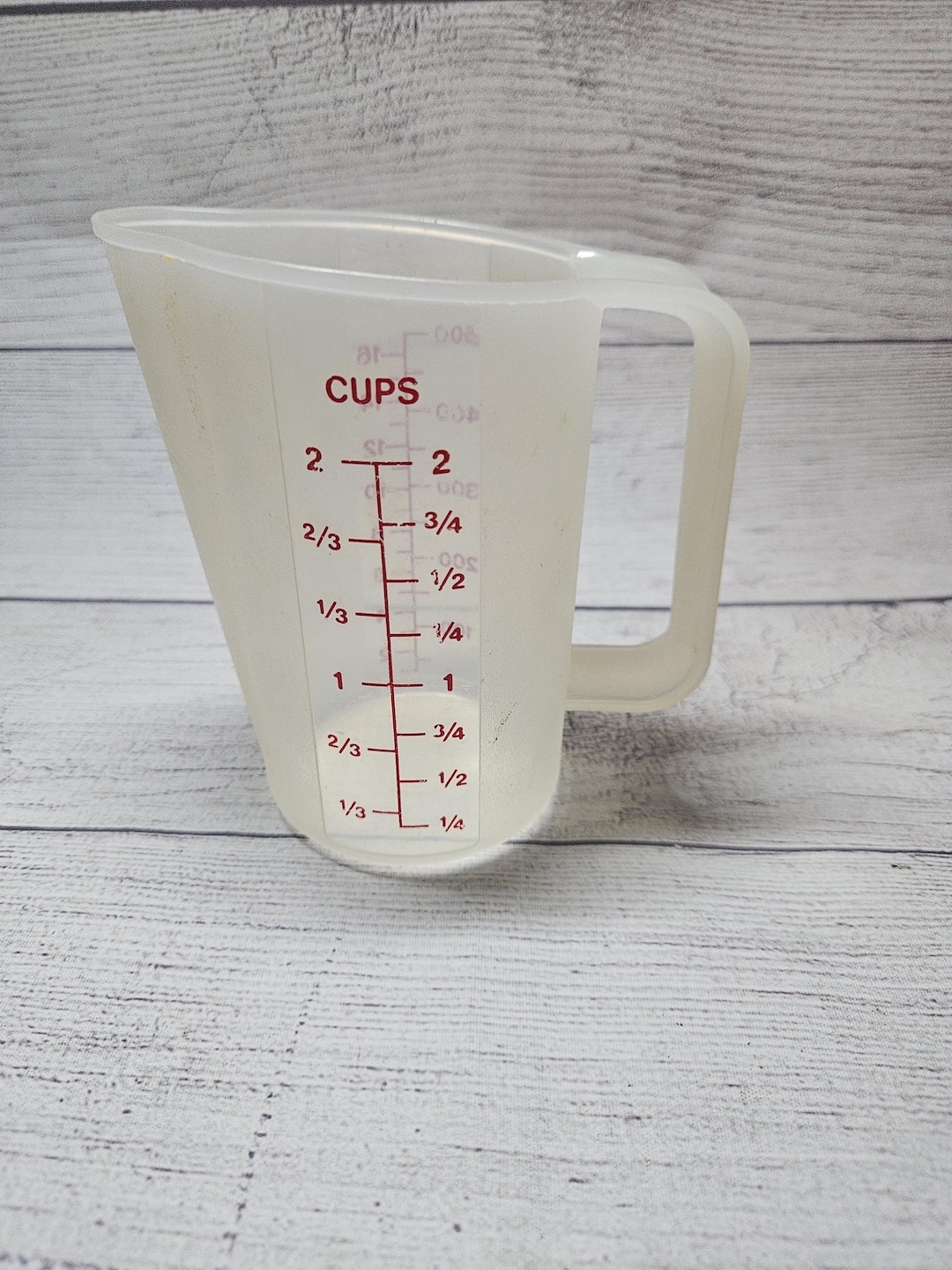 Vintage Tupperware 2-cup Liquid Pour Measuring Cup #1669 - Sheer ...