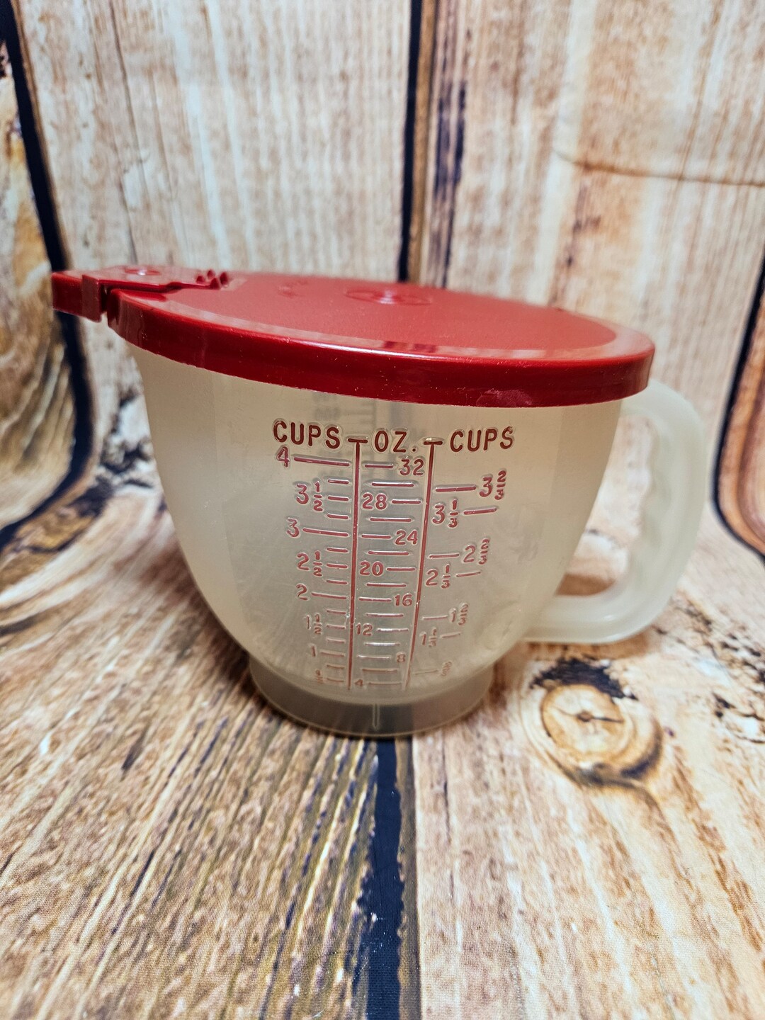 Tupperware Batter/measuring 4-cup Bowl 1288 WITH RED LID 1289 Vintage ...