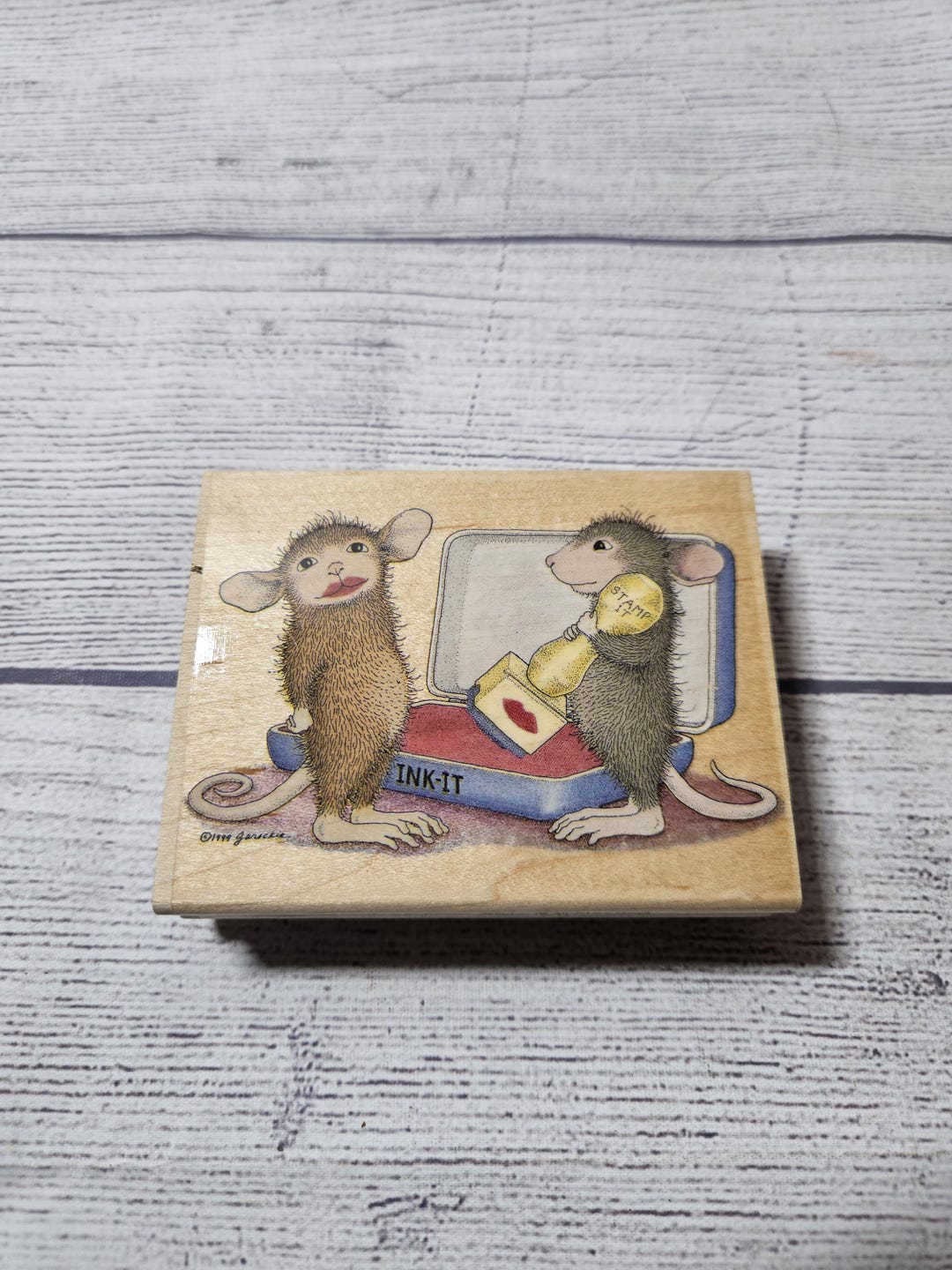 Vintage Stampabilities HOUSE MOUSE Lip Stamp Wooden Rubber Stamp 1999/ ...
