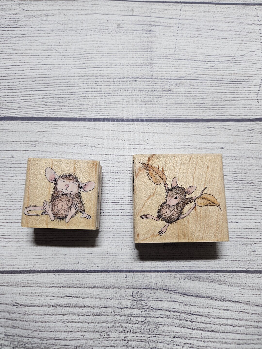 Vtg House Mouse MUDPIE Wood Rubber Stamp PAIR 1990s - Etsy