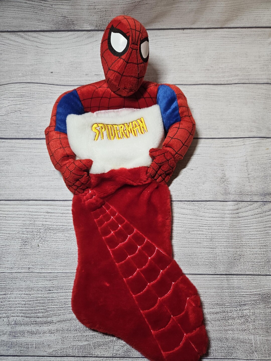 Vintage SPIDERMAN Christmas Stocking 2004 Marvel Character 3D Stocking ...