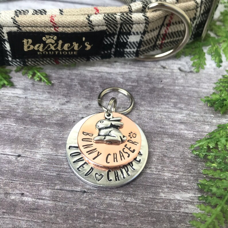 Dog Tag Bunny Chaser Dog Tag Funny Pet Tag Dog ID Tag | Etsy