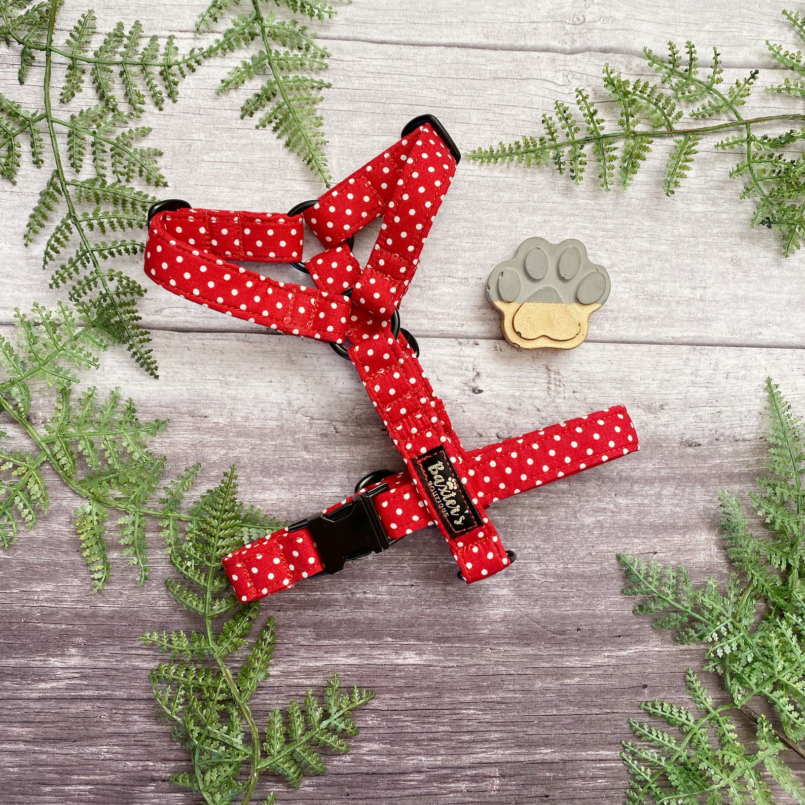 Dog Harness Red Polka Dot Dog Harness Handmade Dog Harness | Etsy