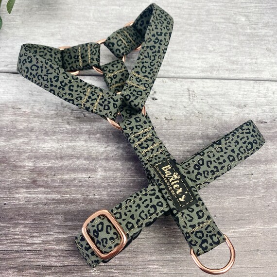 Dog Harness Khaki Leopard Print Dog Harness Handmade Dog - Etsy