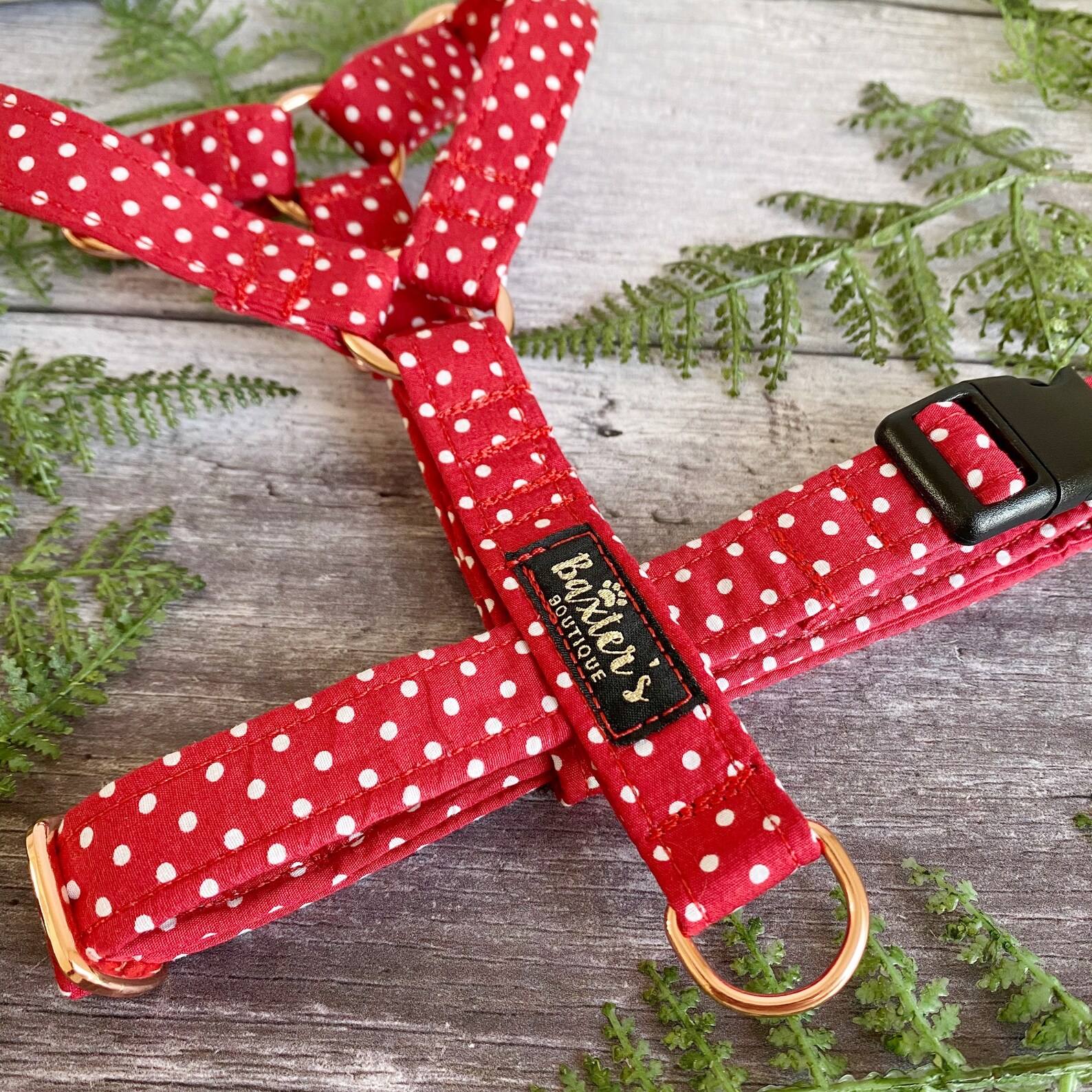 Dog Harness Red Polka Dot Dog Harness Handmade Dog Harness | Etsy