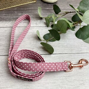 Dog Lead | Dusky Pink Polka Dot Dog Lead | Handmade Dog Lead | Pink Dog ...