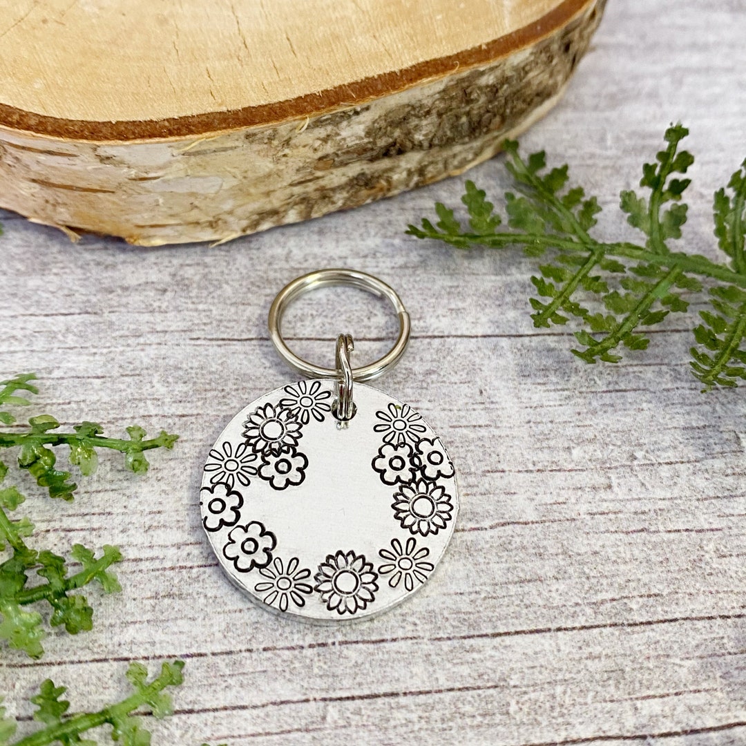 Dog Tag Dancing Daisy Floral Dog Tag Flower Pet Tag - Etsy