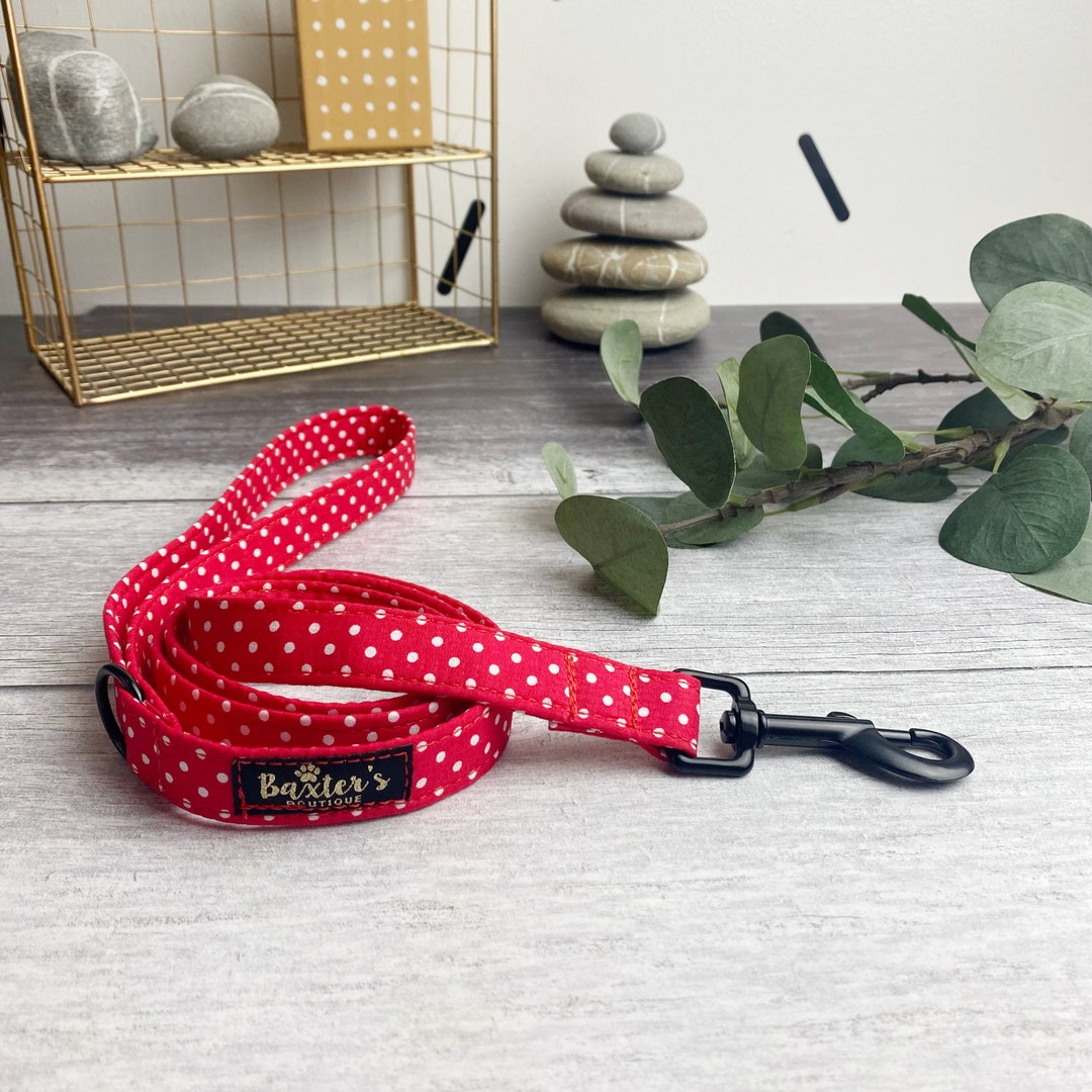 Dog Lead | Red Polka Dot Dog Lead | Handmade Dog Lead | Red Dog Lead ...