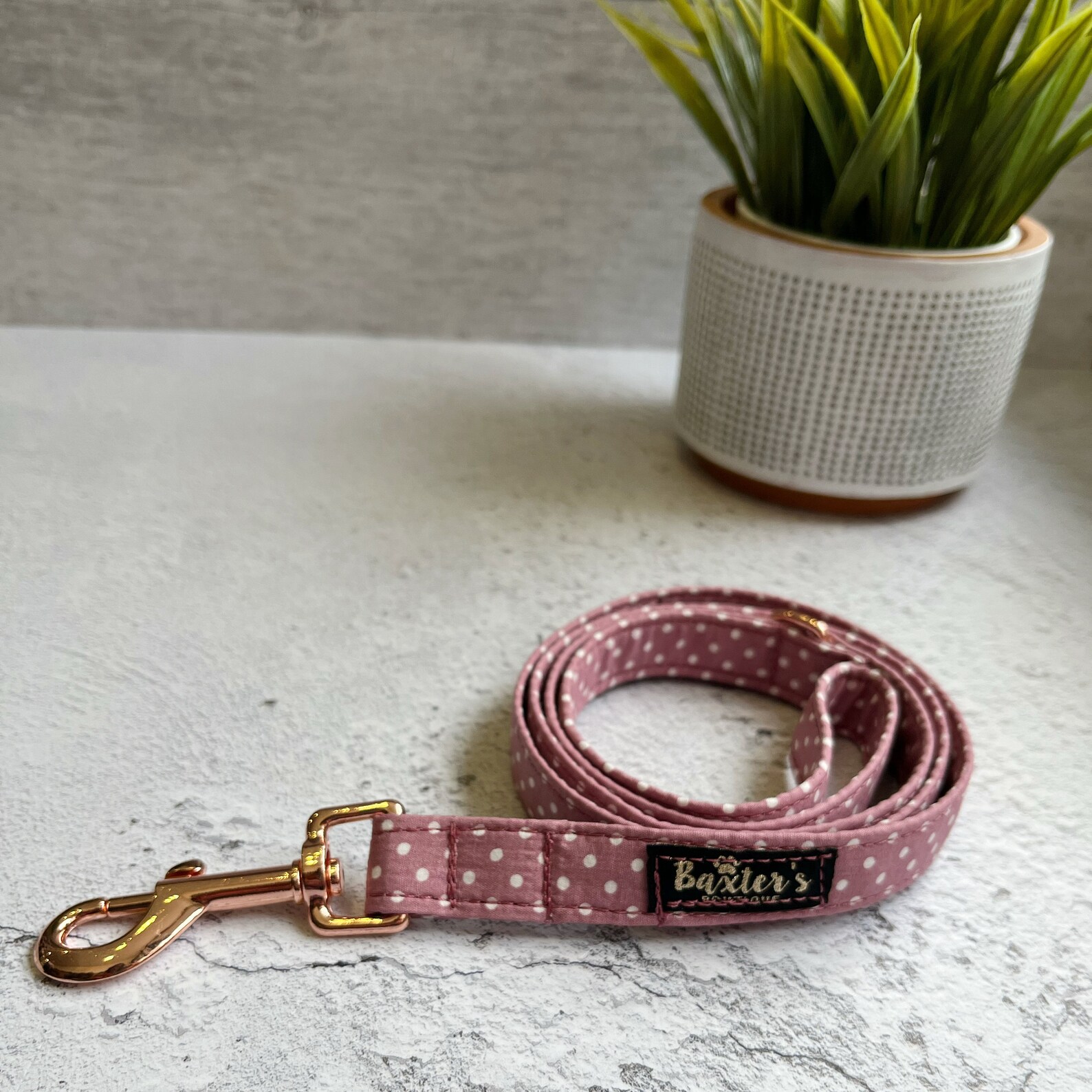 Dog Lead Dusky Pink Polka Dot Dog Lead Handmade Dog Lead Pink Dog Lead ...