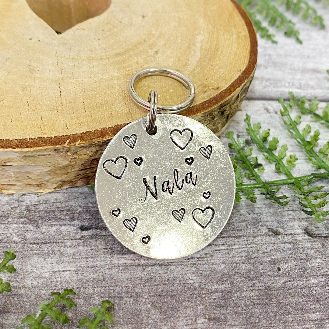 Dog Tag Hearts Single Disc Dog Tag Heart Dog ID Tag Pet Tag Heart Pet ...