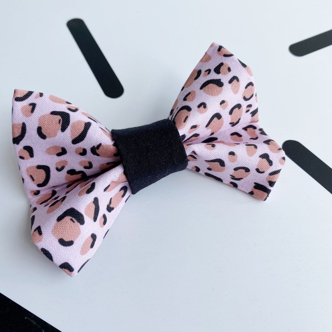 Dog Bow Tie Pink Leopard Print Bow Tie For Dogs Leopard | Etsy