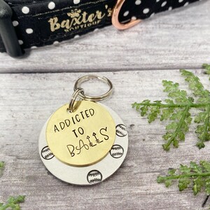Dog Tag | Addicted to Balls Dog Tag | Cute Dog Tag | Funny Dog Tag ...