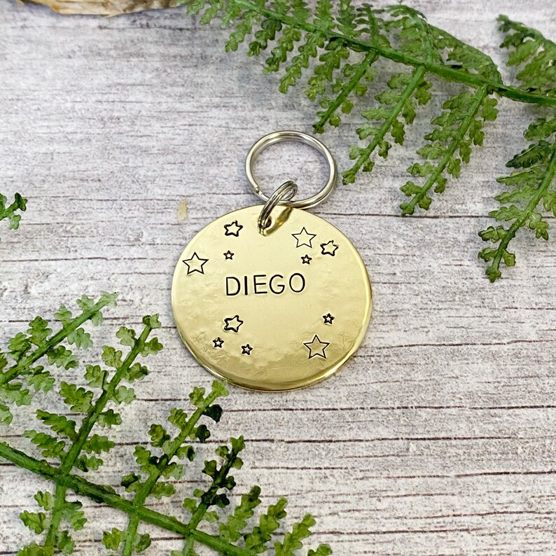 Dog Tag Shooting Stars Single Disc Dog Tag Star Dog ID Tag | Etsy