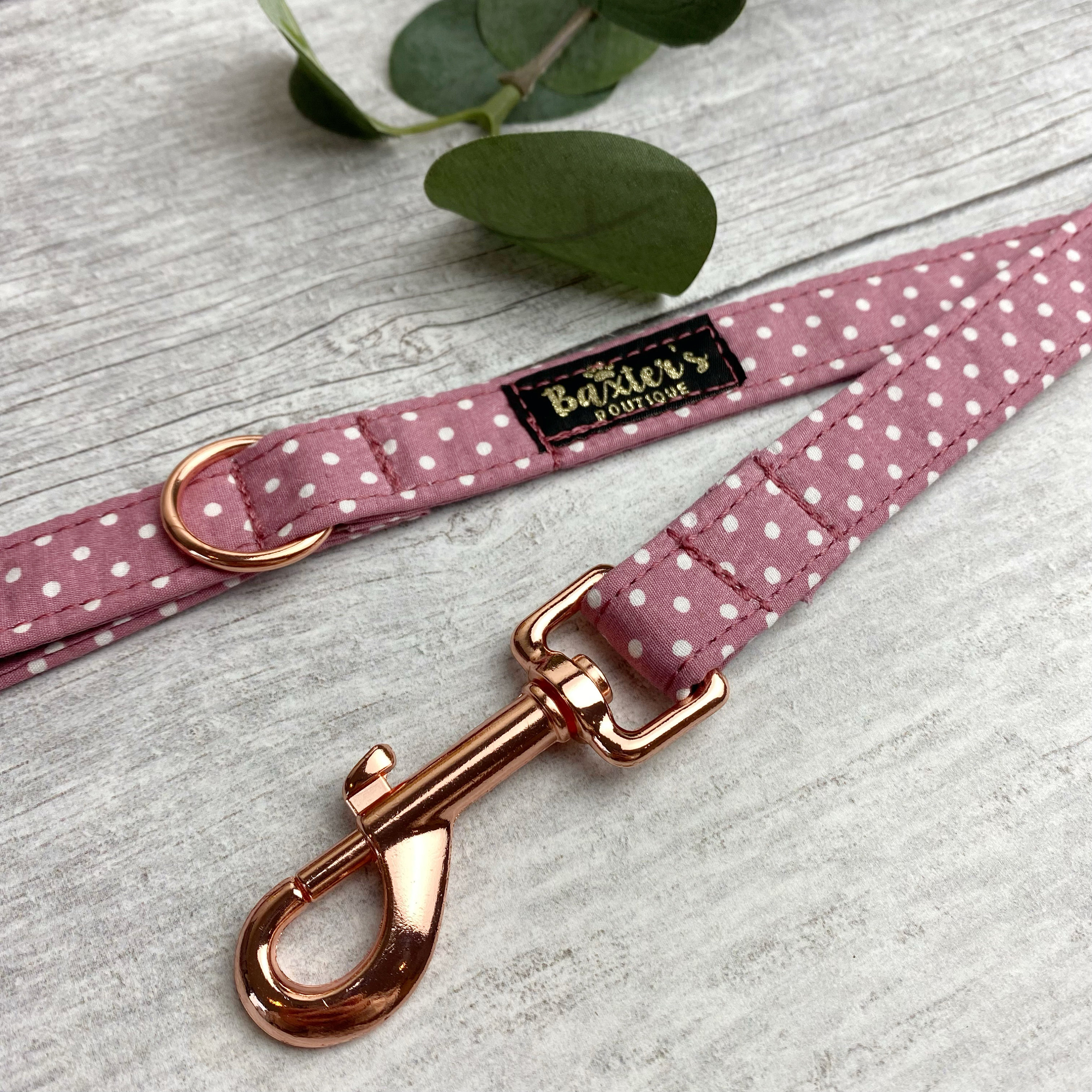 Dog Lead Dusky Pink Polka Dot Dog Lead Handmade Dog Lead - Etsy