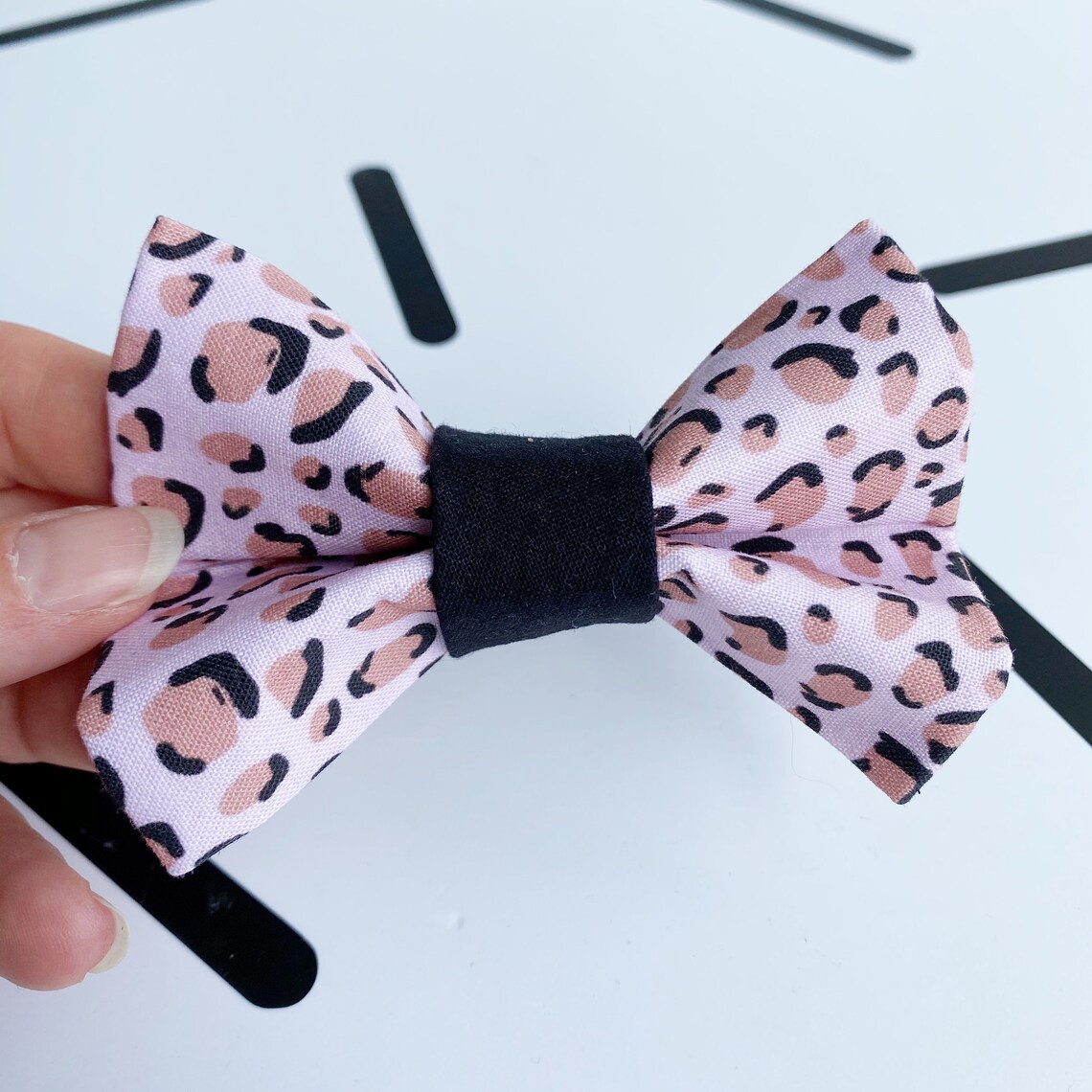 Dog Bow Tie Pink Leopard Print Bow Tie For Dogs Leopard | Etsy