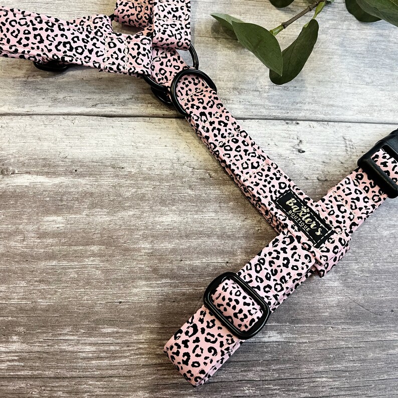 Dog Harness | Pink Leopard Print Dog Harness | Handmade Dog Harness ...