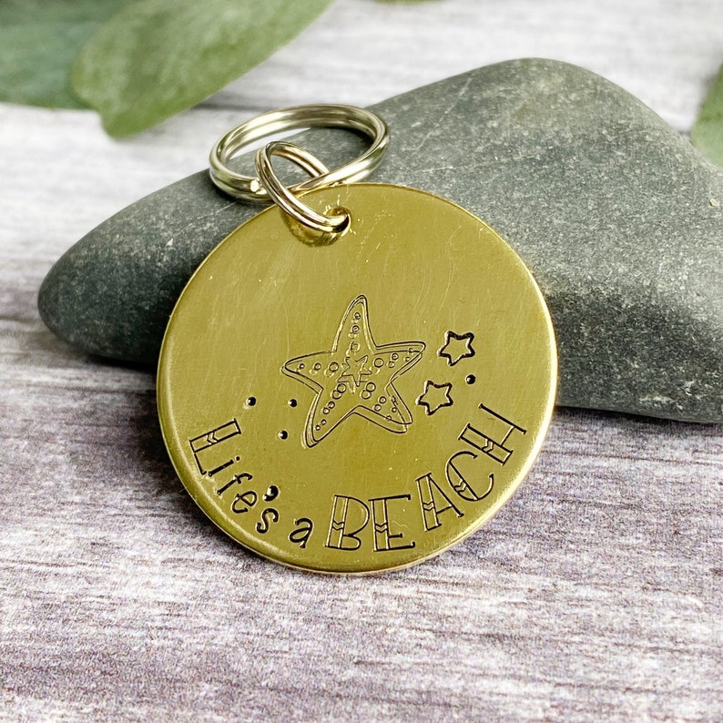 Dog Tag Lifes A BEACH Dog Tag Starfish Dog Tag Beach | Etsy