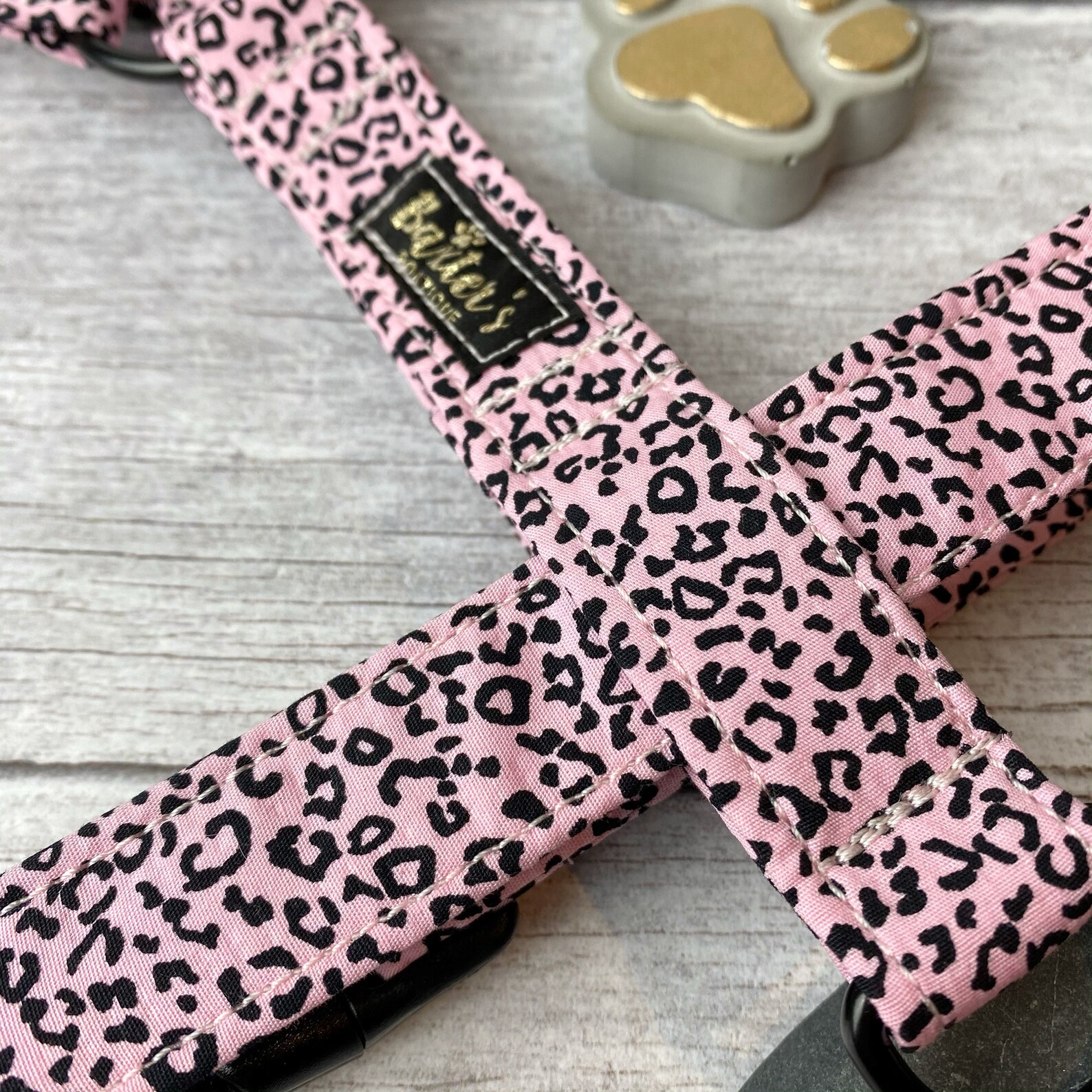 Dog Harness Pink Leopard Print Dog Harness Handmade Dog - Etsy