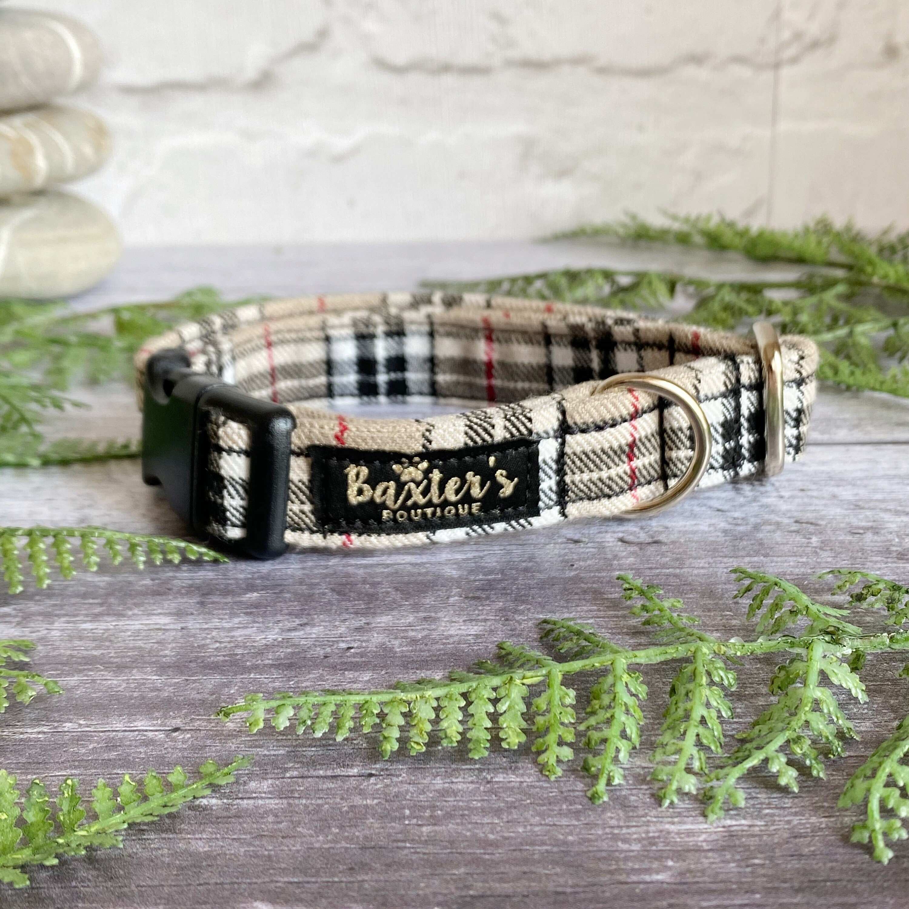 Dog Collar Tan Tartan Dog Collar Handmade Dog Collar Dog - Etsy