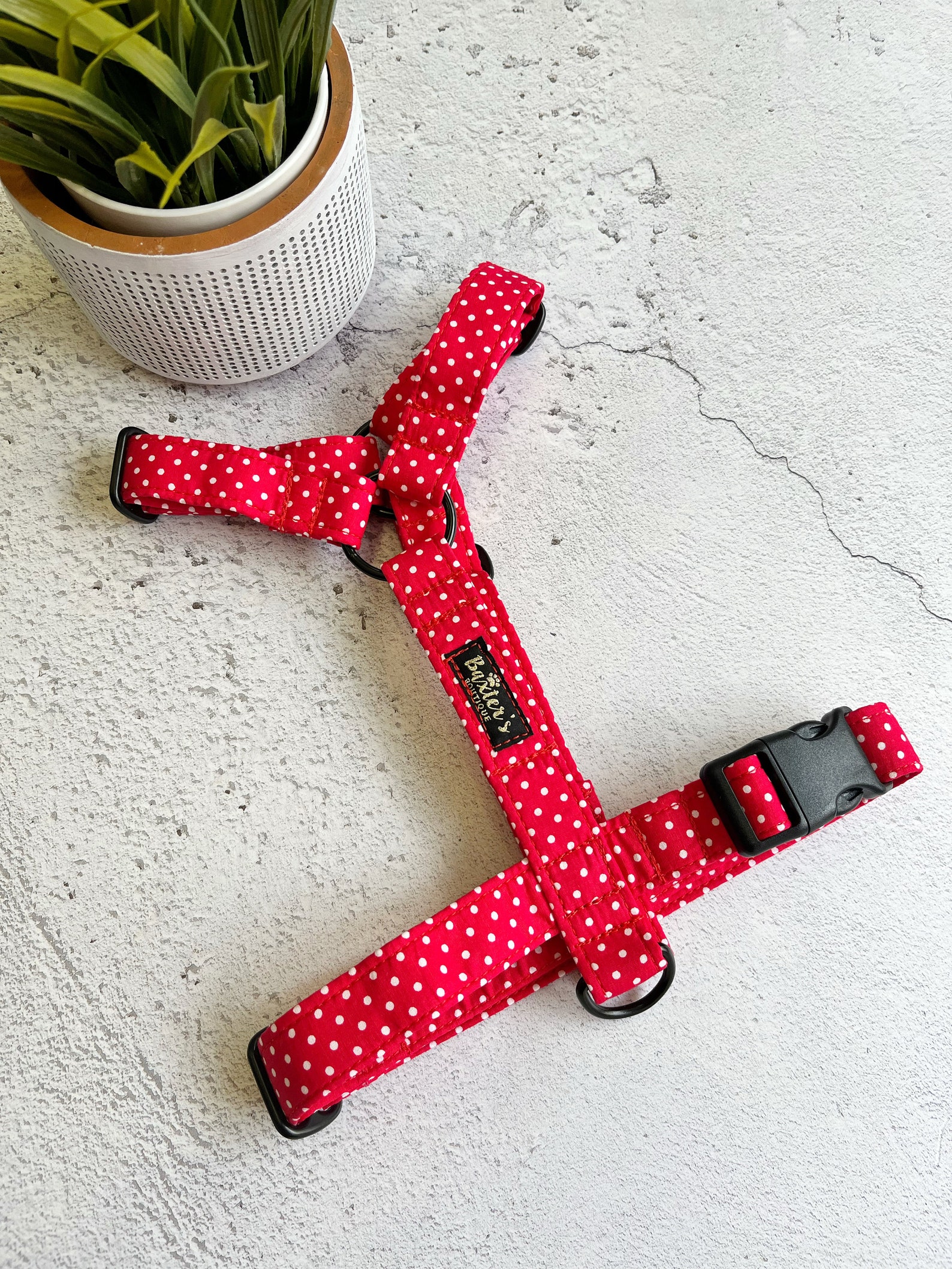 Dog Harness Red Polka Dot Dog Harness Handmade Dog Harness - Etsy