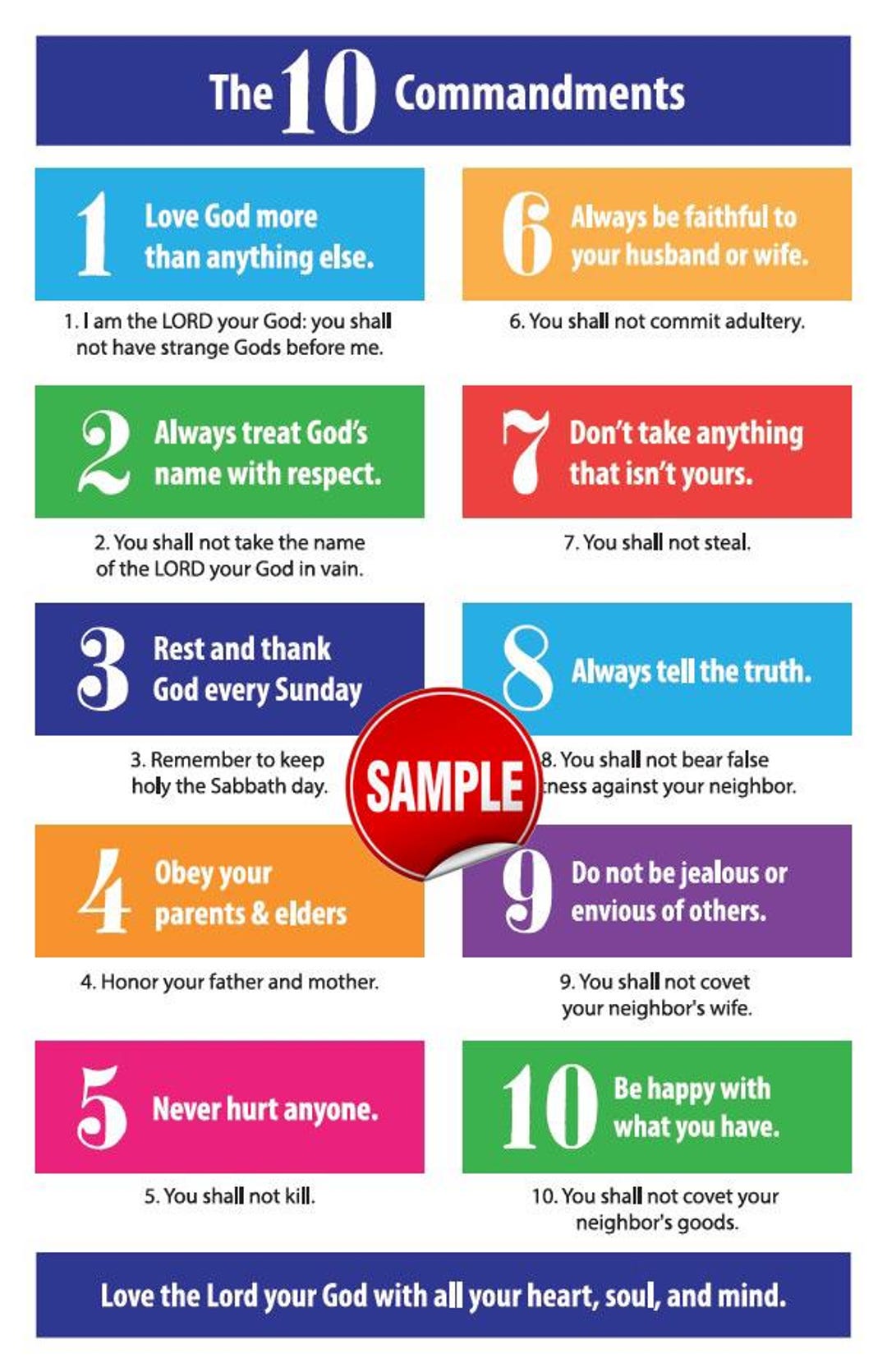 10 Commandments for Kids - Etsy